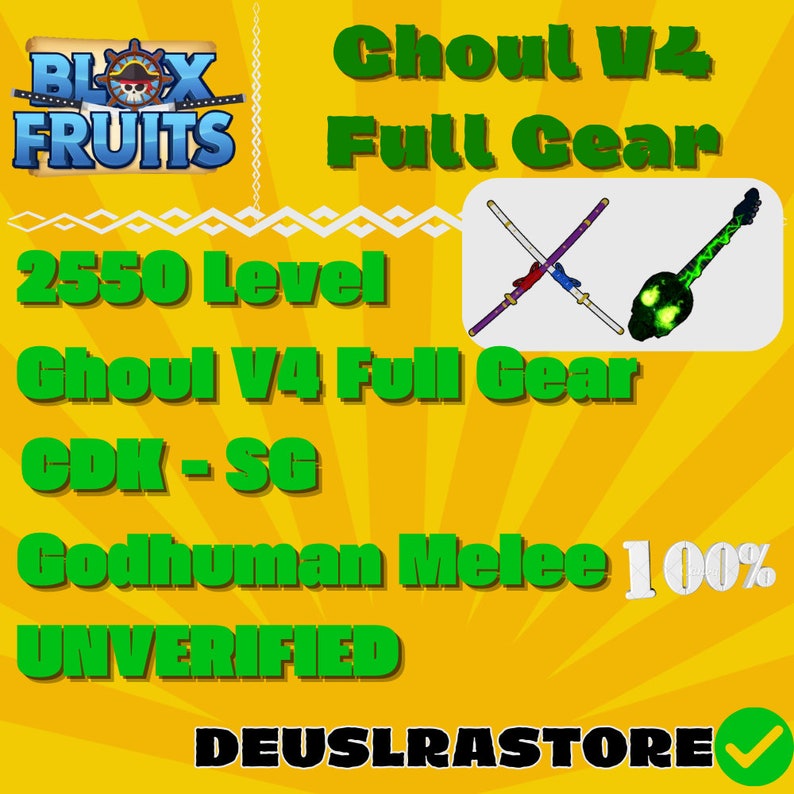 Blox Fruit Ghoul V4 Full Gear CDK SG Godhuman Unverified Account - Etsy