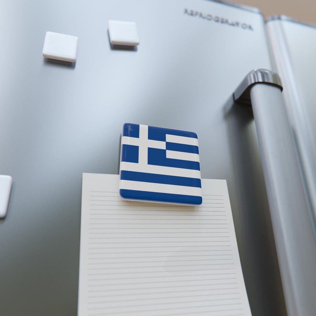 Greek Flag Square Porcelain Magnet - Etsy