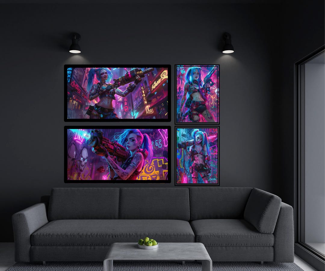 Jinx Poster Set – 4 Digital Prints Inspired by Arcane | Vibrant ...