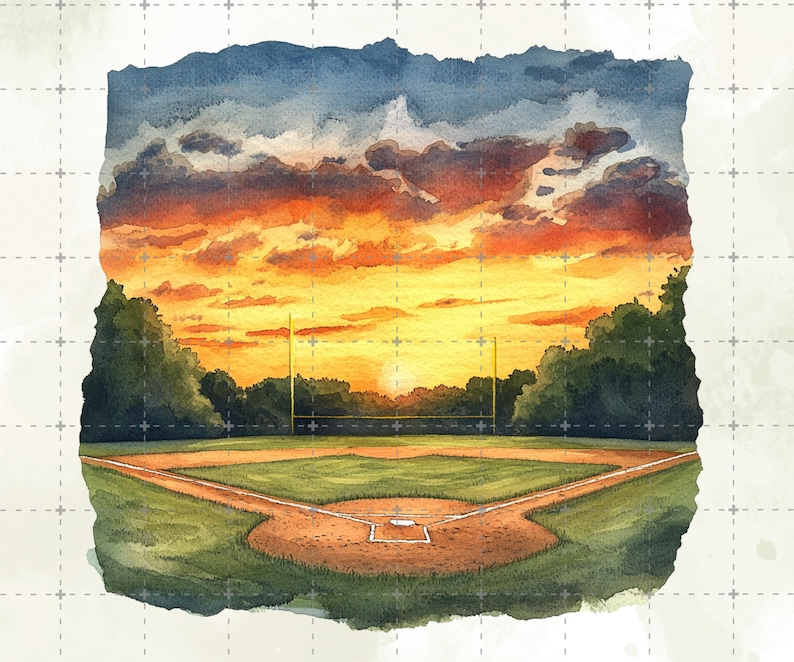 Watercolor Baseball Clipart Bundle PNG, Baseball Player Sublimation ...