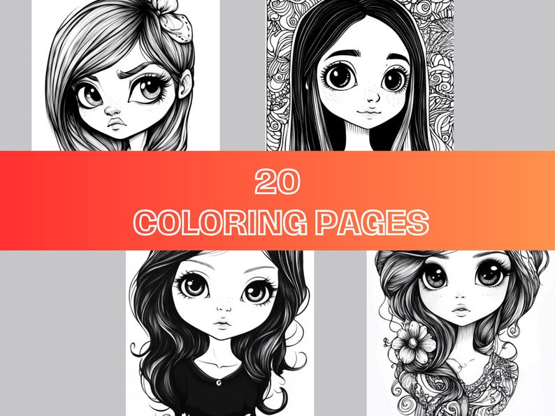 20 Kawaii Chibi Girl Coloring Pages – Anime Art, Kids & Adults (digital ...