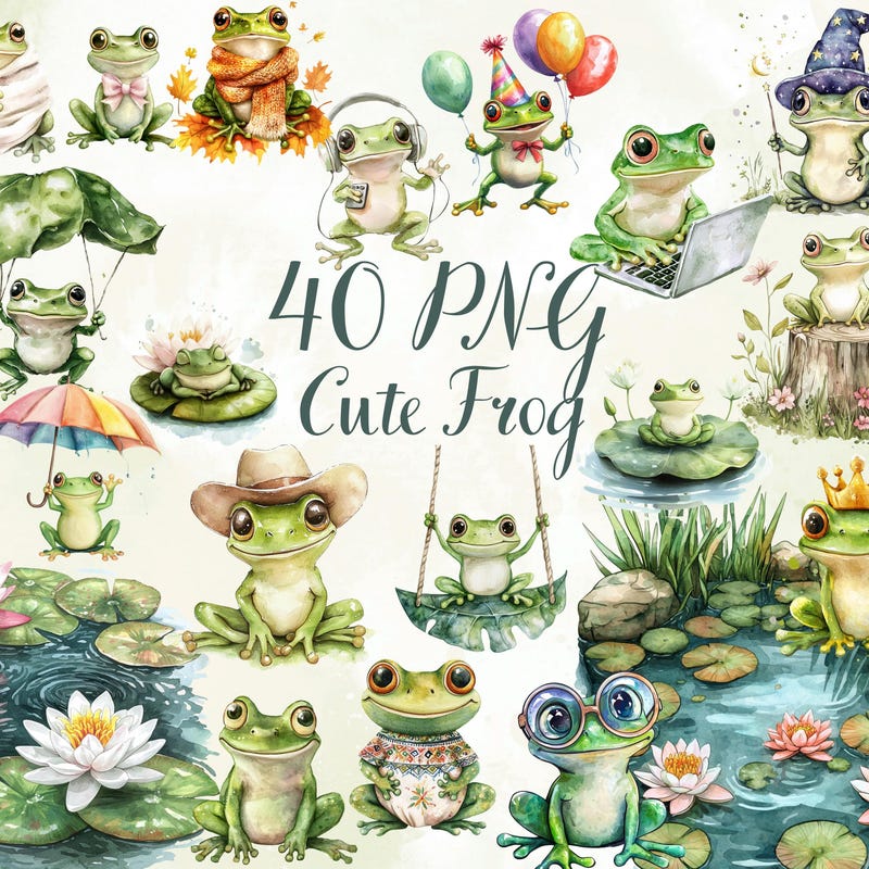 Frog Kawaii Sticker - Etsy UK