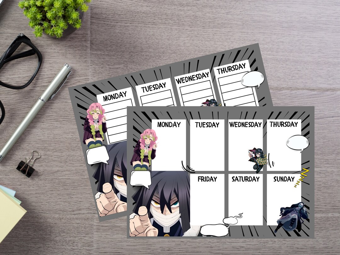 Demon Slayer Weekly Lesson Planner Homeschool Template Printable Lesson ...