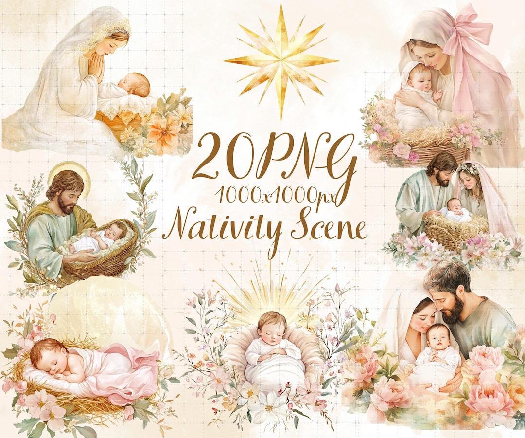 Nativity Scene Clipart Bundle: 20 PNG Christmas Digital Download - Etsy