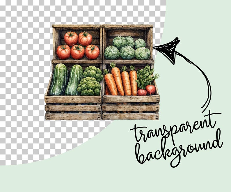 41 Farmers Market Clipart – PNG Digital Download, Watercolor Fruits ...