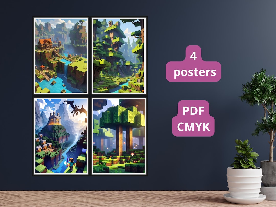 Minecraft Poster Digital Download Canvas Wall Art - Etsy