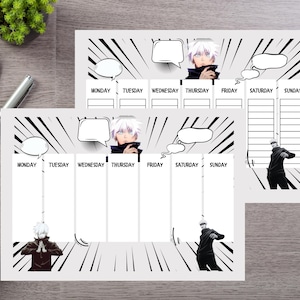 Gojo Satoru Jujutsu Kaisen Weekly Planner Homeschool Template Planner ...