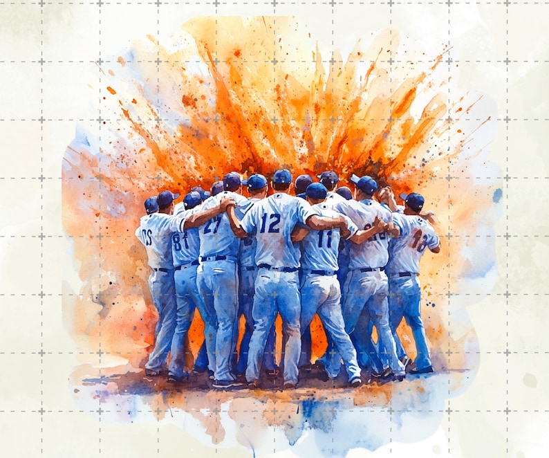 Watercolor Baseball Clipart Bundle PNG, Baseball Player Sublimation ...