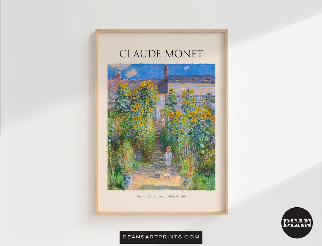 The Artist's Garden at Vétheuil - 1881, Claude Monet Print, Claude ...