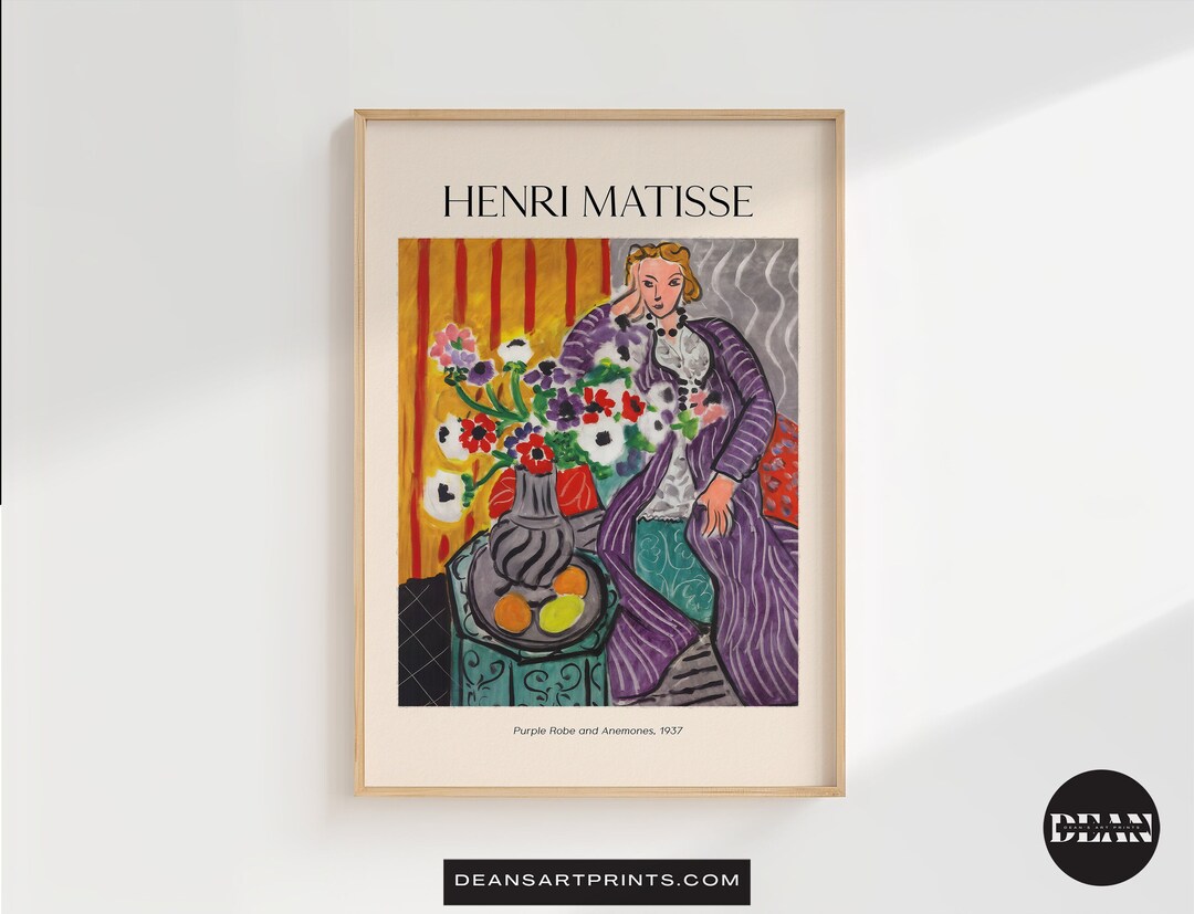 Purple Robe and Anemones - 1937, Henri Matisse Print, Henri Matisse ...