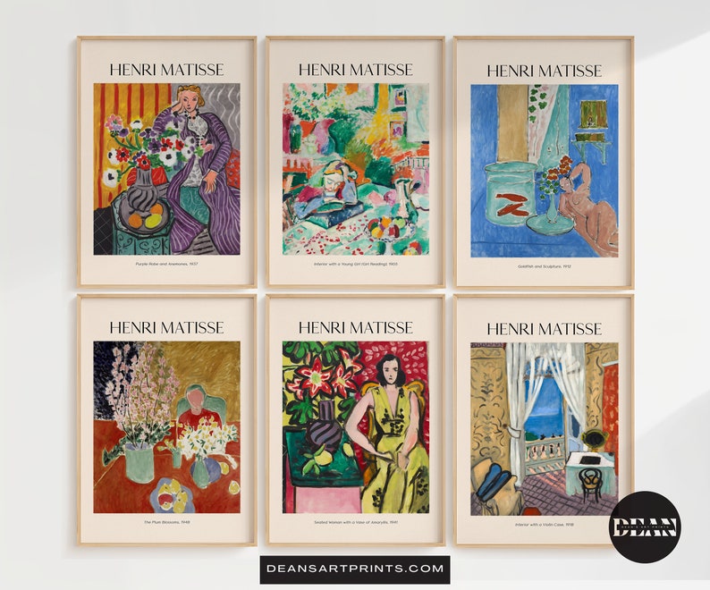 Henri Matisse of 31 Prints, Gallery Wall Set, Henri Matisse, Henri Matisse Exhibition Poster ...