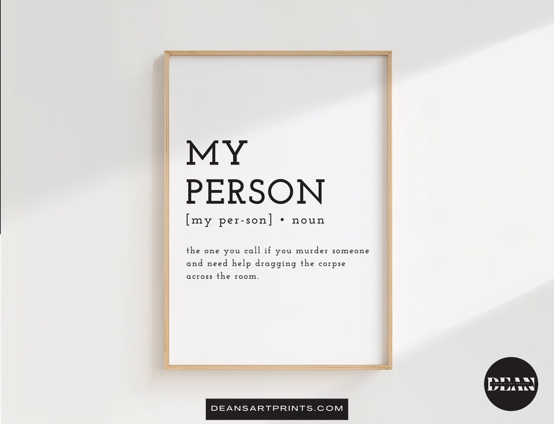 Greys Anatomy, Printable, You're My Person, Definition Print, Christmas ...
