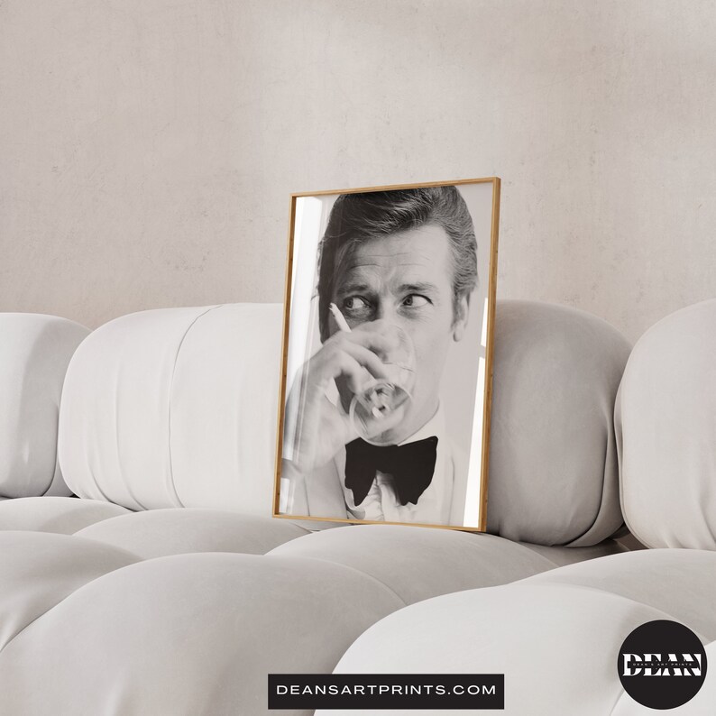 Roger Moore Poster Bond Martini Roger Moore James Bond Print Bond Art ...