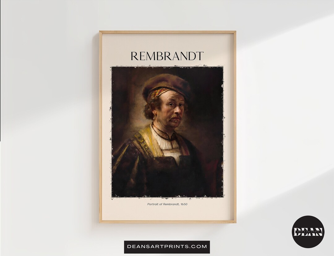 Portrait of Rembrandt - 1650, Rembrandt Print, Rembrandt Paint ...