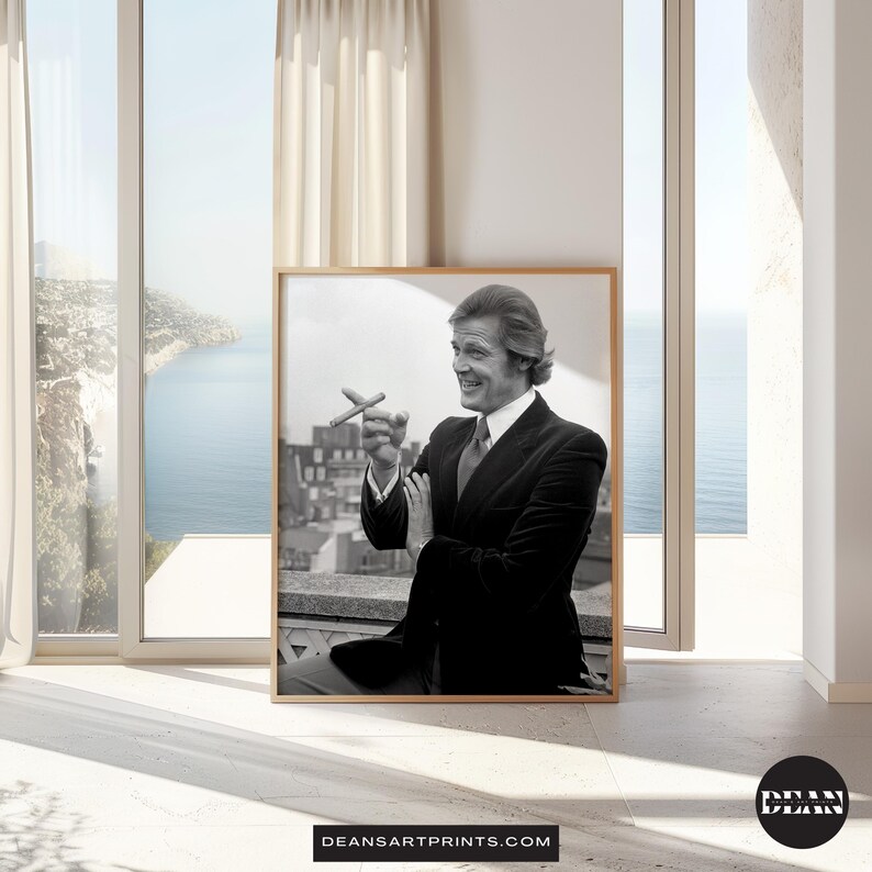 Roger Moore Poster • Bond Martini Roger Moore James Bond Print Bond Art ...