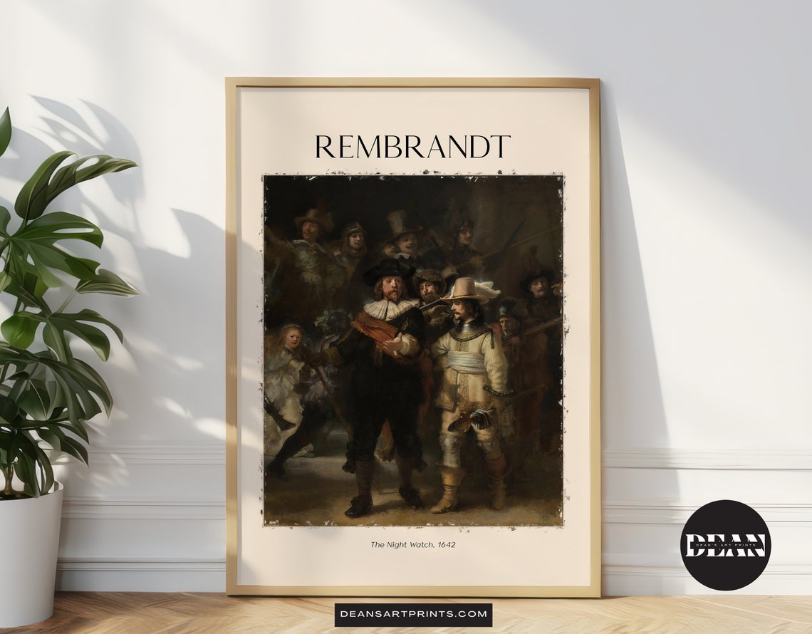 The Night Watch - 1642, Rembrandt Print, Rembrandt Paint, Rembrandt ...