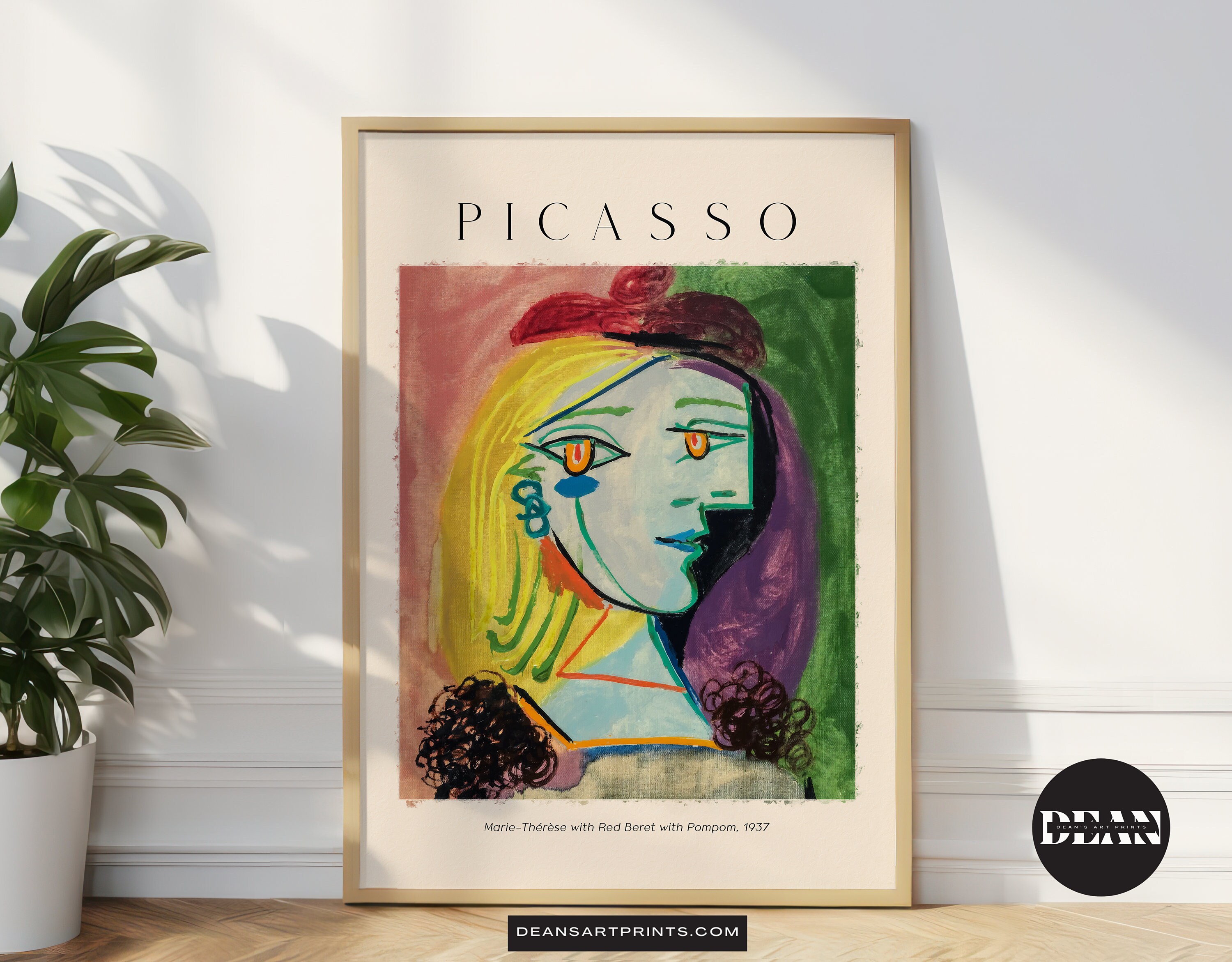 Marie-thérèse With Red Beret - 1937, Picasso Print, Picasso Paint ...