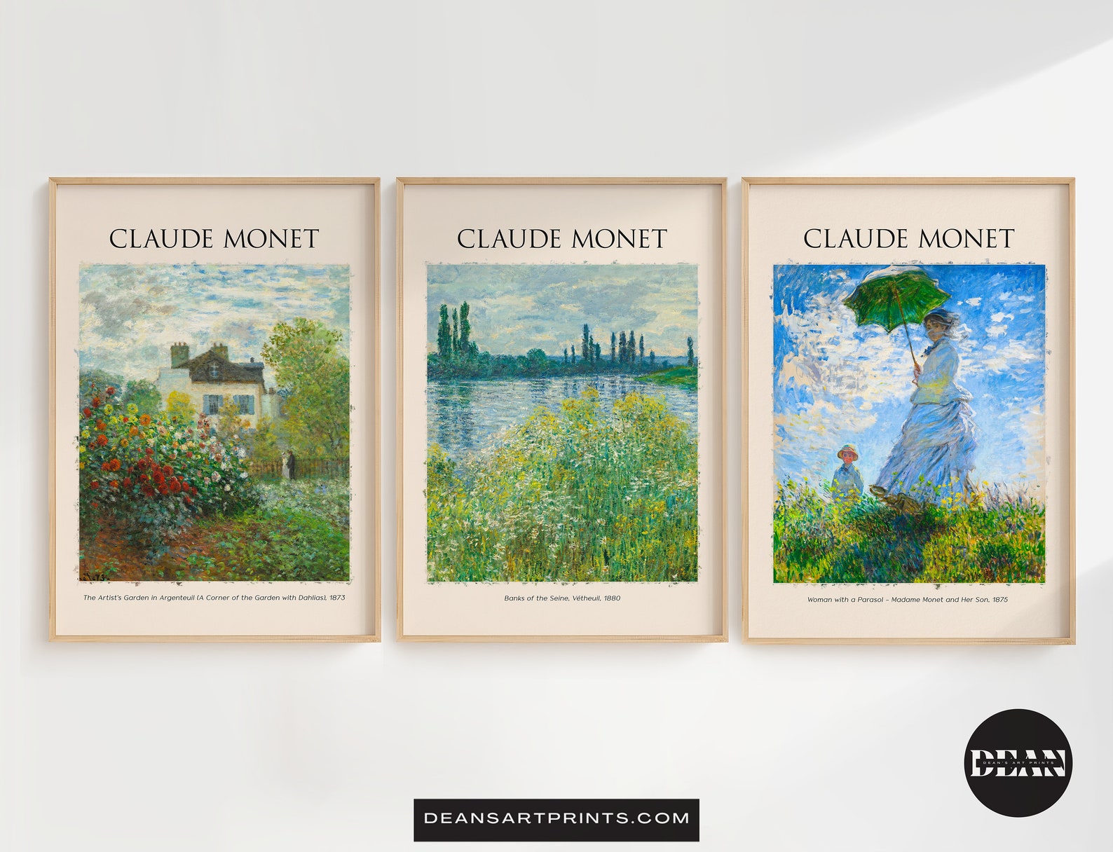 Claude Monet of 8 Prints, Gallery Wall Set, Claude Monet, Claude Monet ...