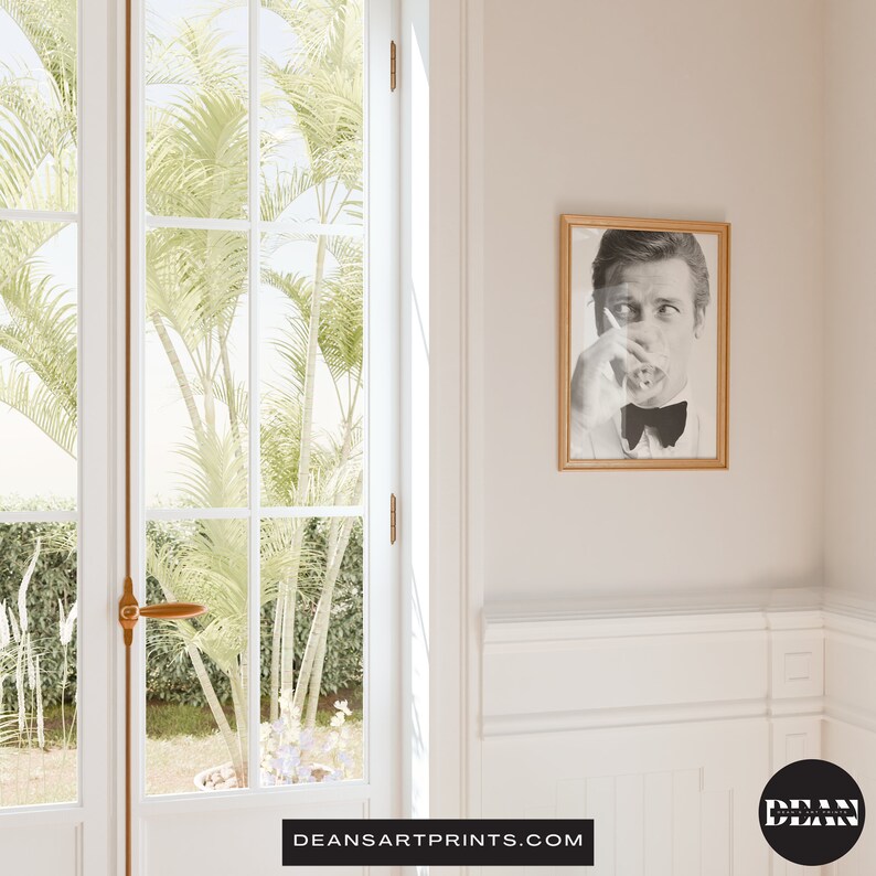 Roger Moore Poster Bond Martini Roger Moore James Bond Print Bond Art ...
