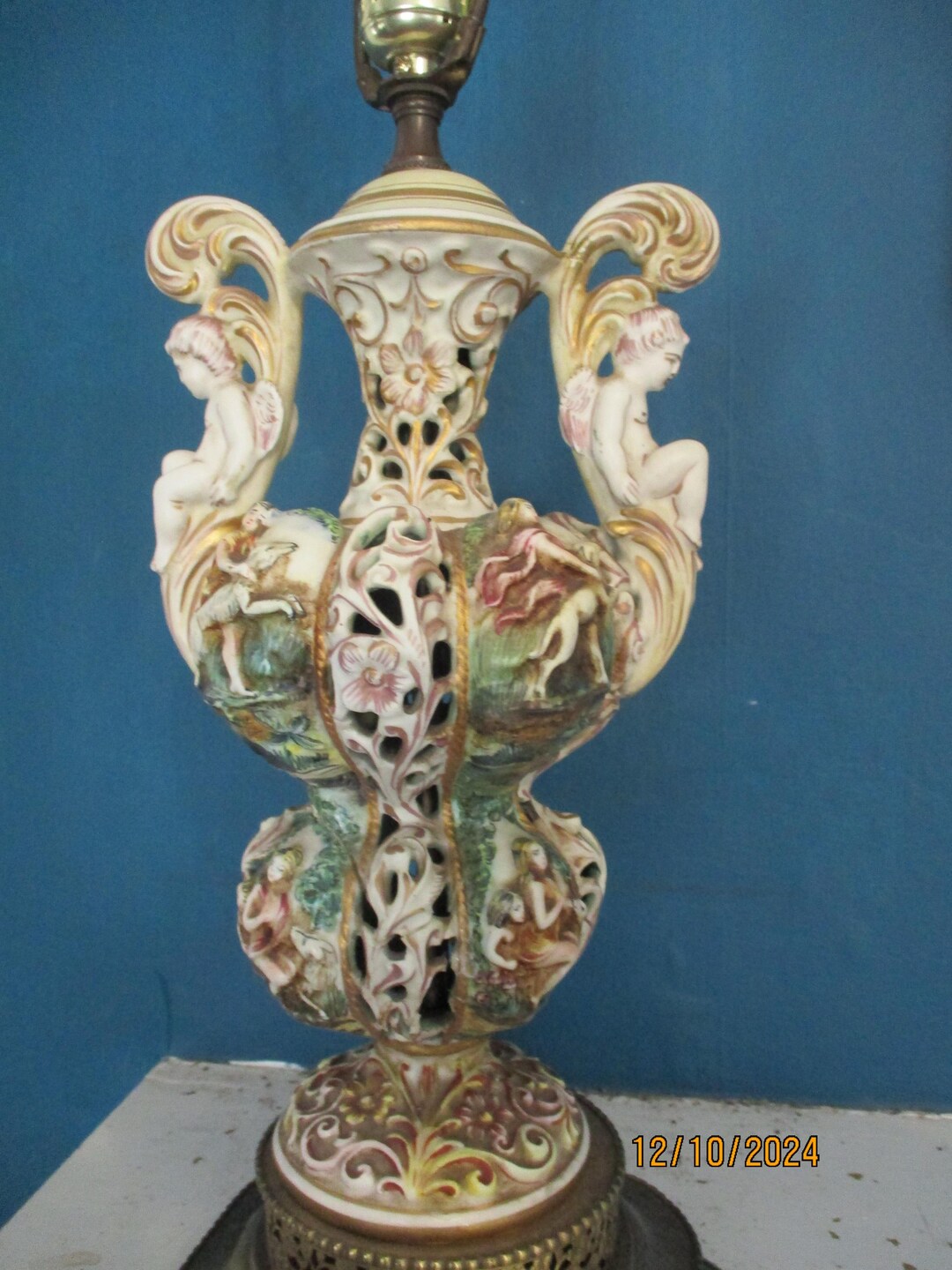 Vintage Italian Capodimonte Table Lamp 28 Free Shipping - Etsy