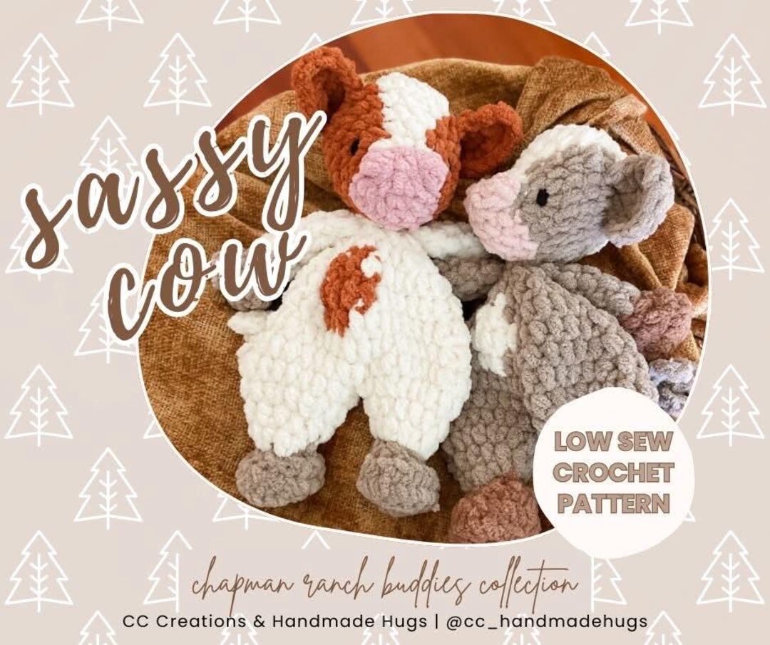 Sassy Cow / Chapman Ranch Buddies / Low Sew Crochet Lovey Pattern - Etsy