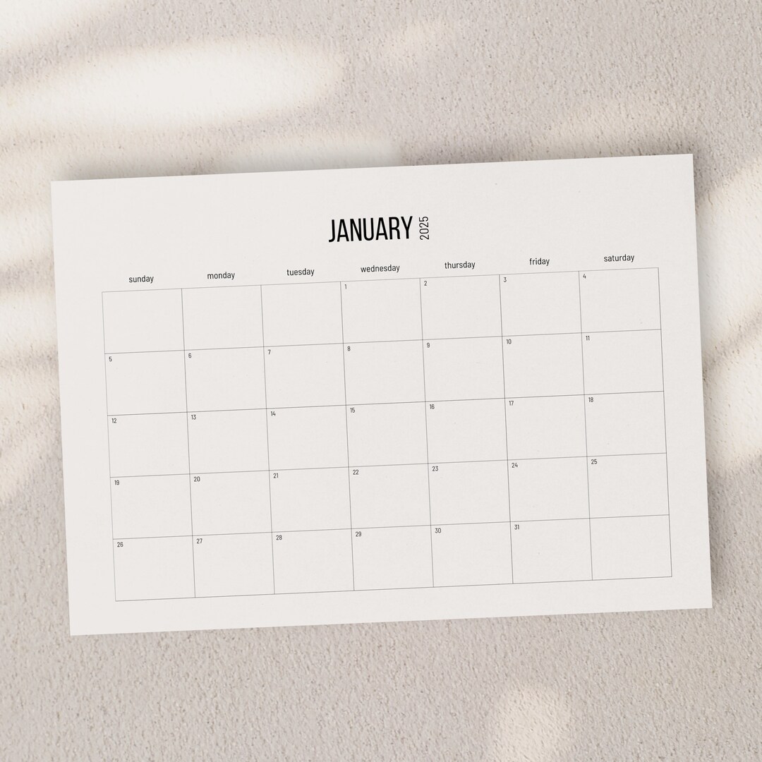 Printable Year 2025 Calendar 2025 Calendar Printable Monthly Planner ...