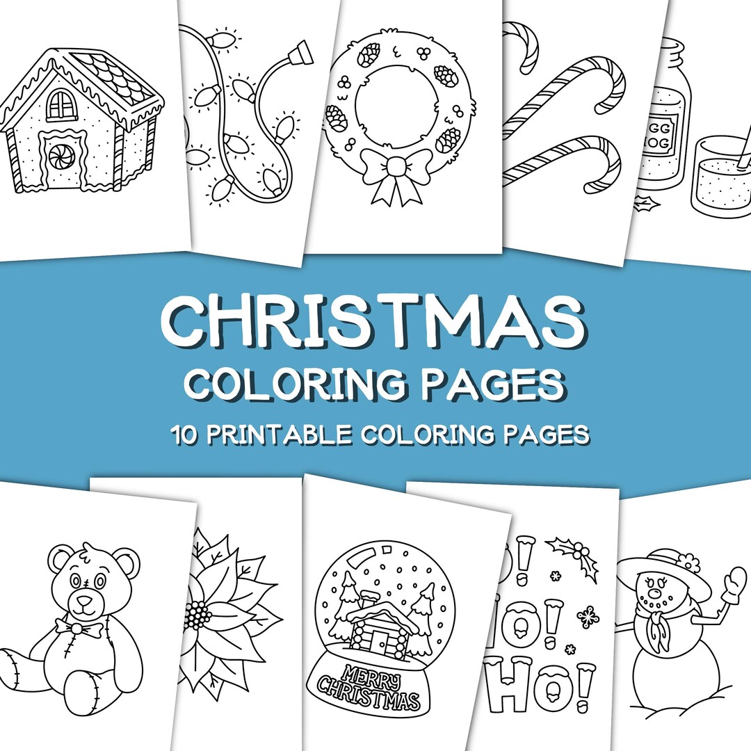 Christmas Coloring Pages: 10 Bold Holiday Designs (letter & A4 PDF) - Etsy
