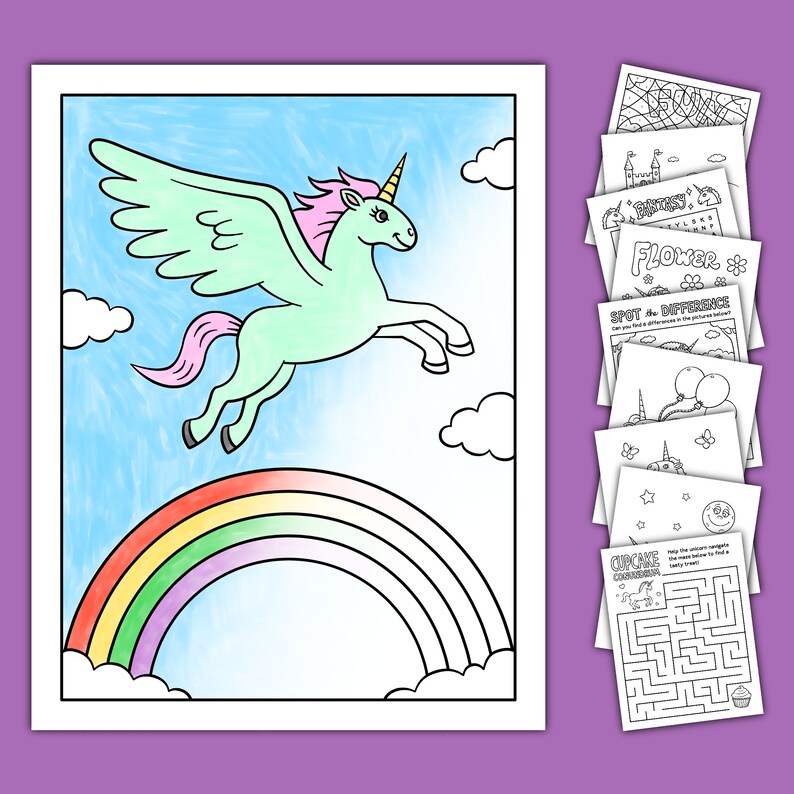 Unicorn Coloring Pages | 10 Printable Coloring and Activity Pages for ...