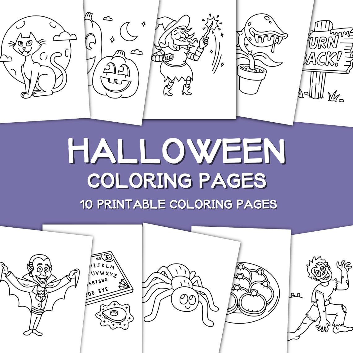Cute Halloween Coloring Pages | 10 Printable Bold and Easy Coloring ...