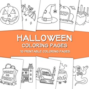 Halloween Coloring Pages: 10 Bold Illustrations (letter & A4 PDF) - Etsy