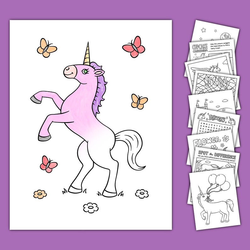 Unicorn Coloring Pages | 10 Printable Coloring and Activity Pages for ...