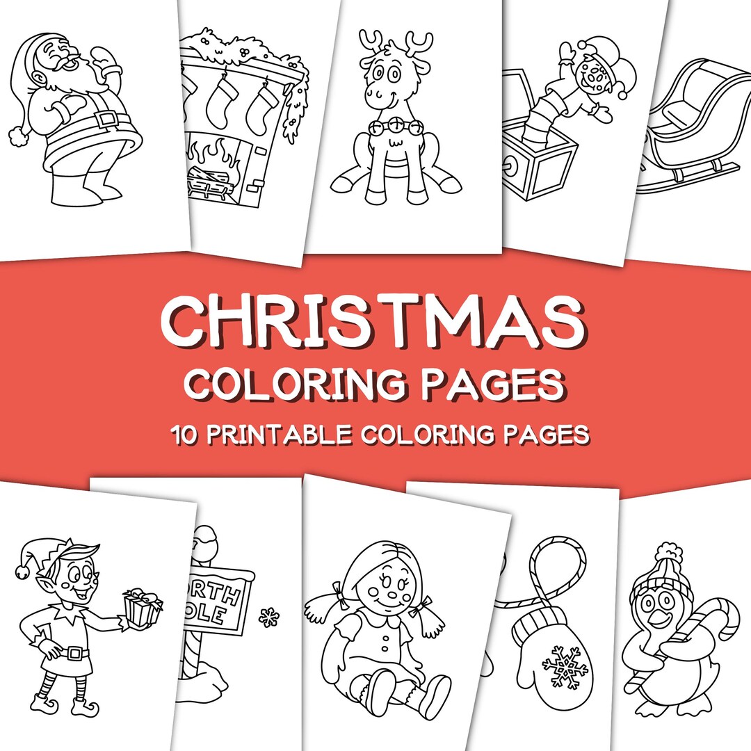 Christmas Coloring Pages: 10 Bold Holiday Printables (PDF Download) - Etsy