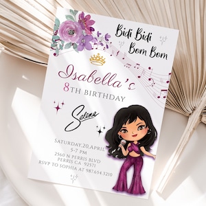 Editable Selena Birthday Invitation Template, Printable Birthday Party ...