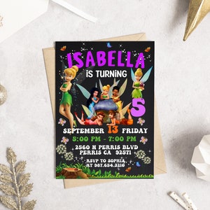 Editable Tinkerbell Birthday Invitation Template, Printable Birthday ...