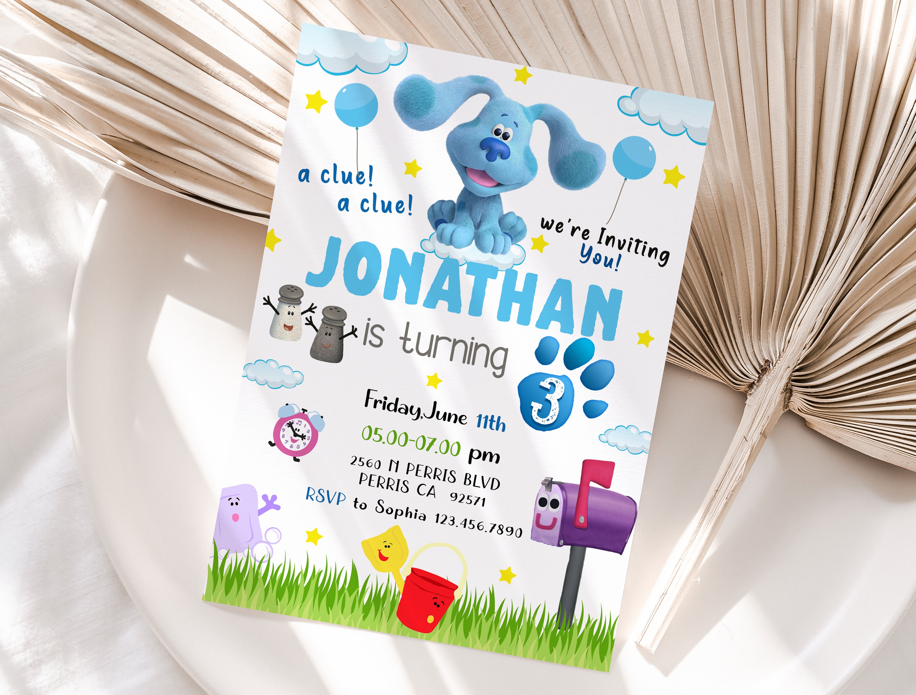 Editable Blues Clues Birthday Invitation Template, Printable Birthday ...