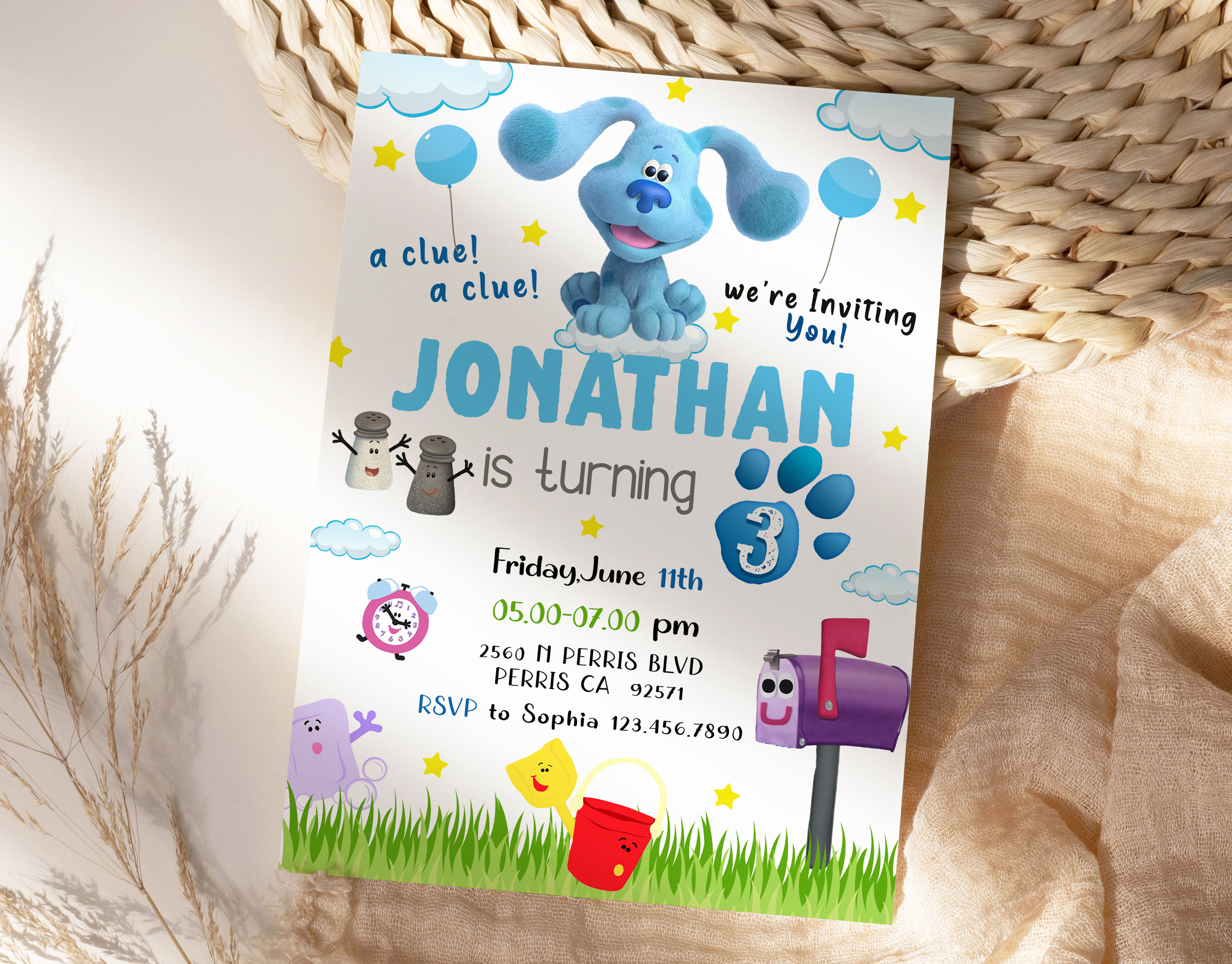 Editable Blues Clues Birthday Invitation Template, Printable Birthday ...
