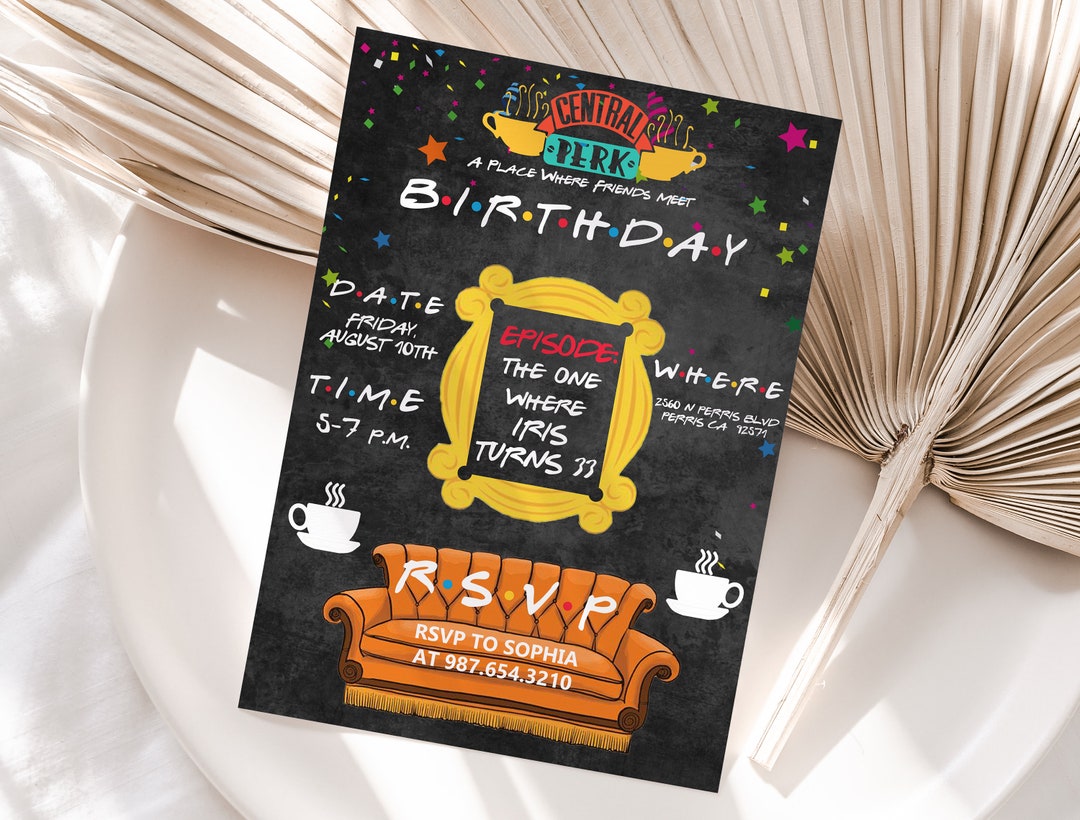 Editable Friends Birthday Invitation Template, Printable Birthday Party ...