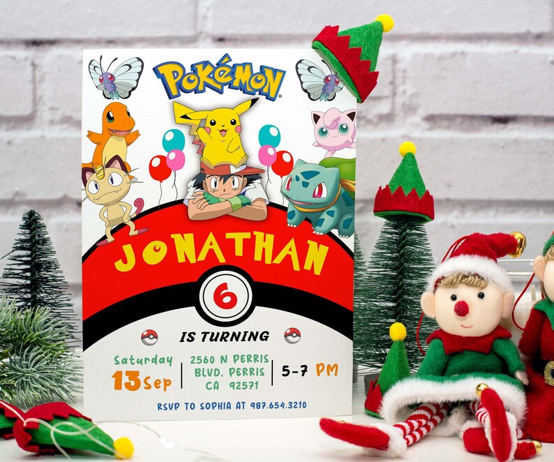 Editable Pokemon Birthday Invitation Template (digital) - Etsy
