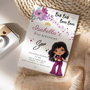 Editable Selena Birthday Invitation Template, Printable Birthday Party ...