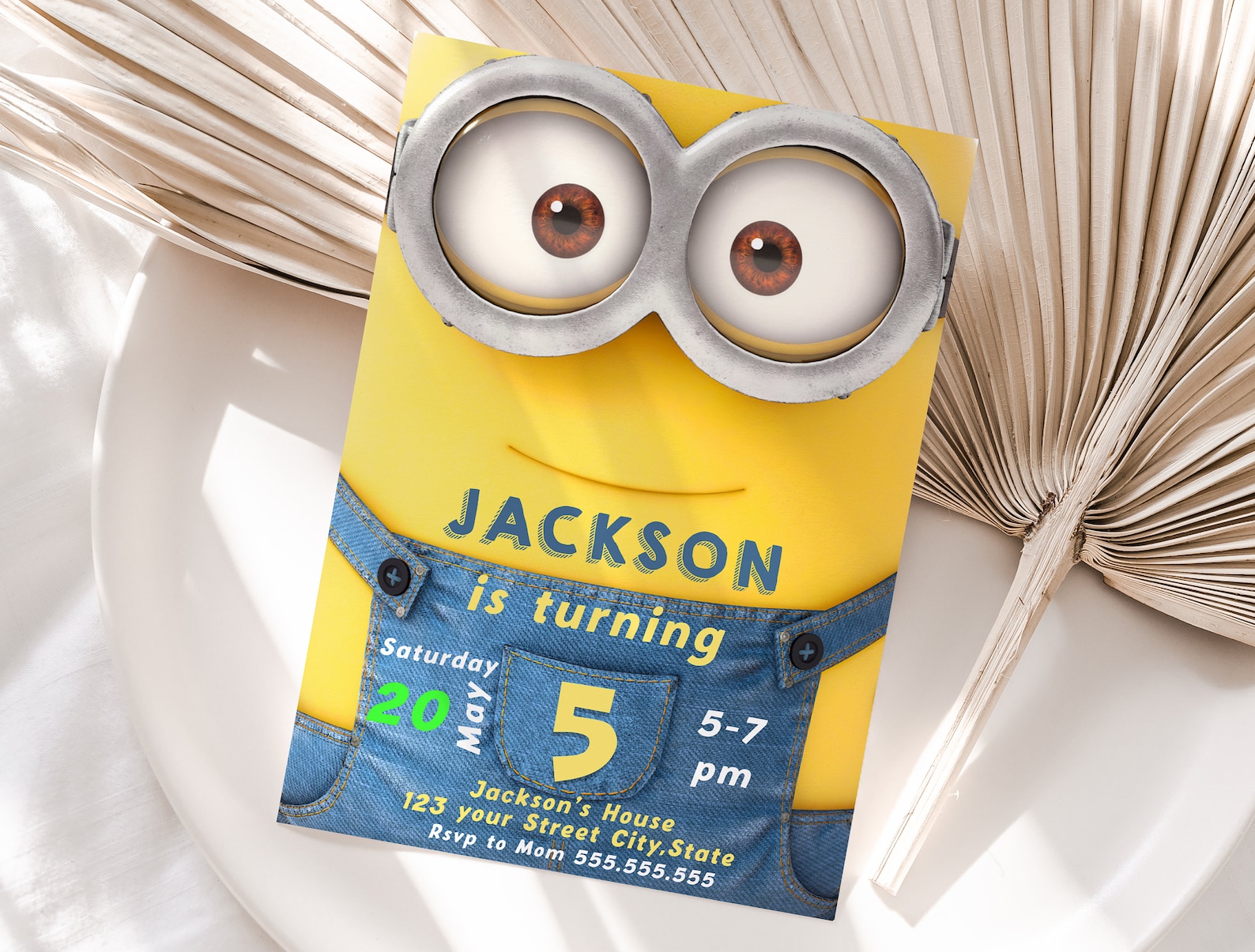 Editable Minion Birthday Invitation Template, Printable Birthday Party ...