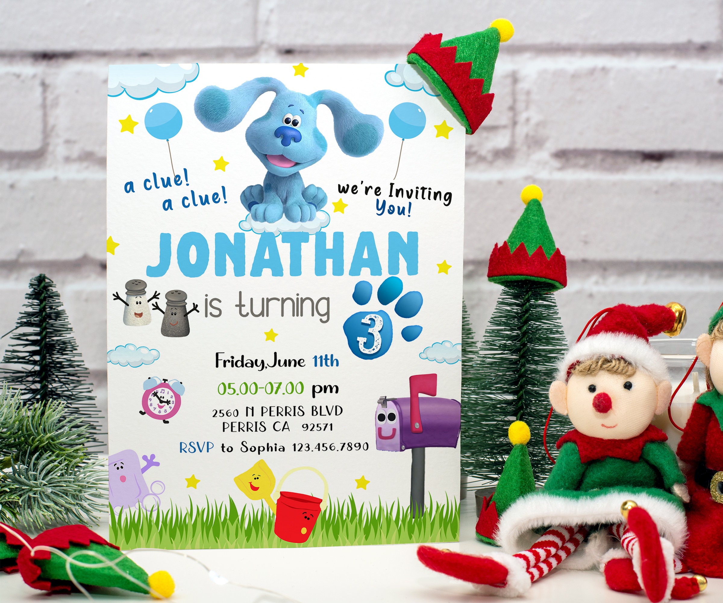 Editable Blues Clues Birthday Invitation Template, Printable Birthday ...