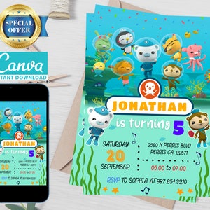 Editable the Octonauts Birthday Invitation Template, Printable Birthday ...