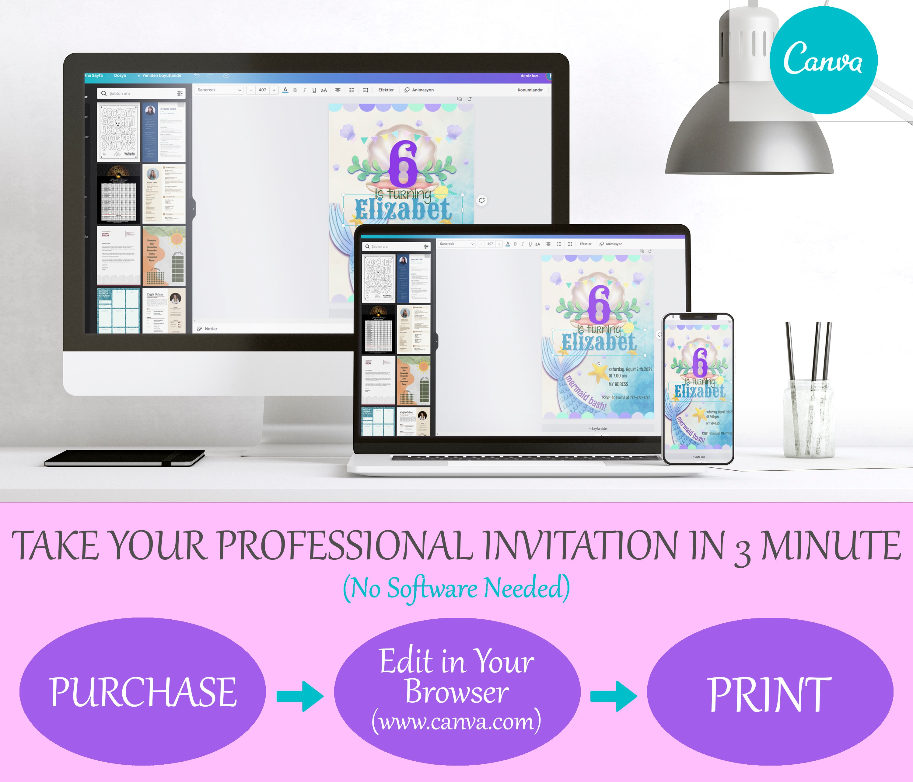 Editable Mobile Birthday Invitation Template, Birthday Party ...