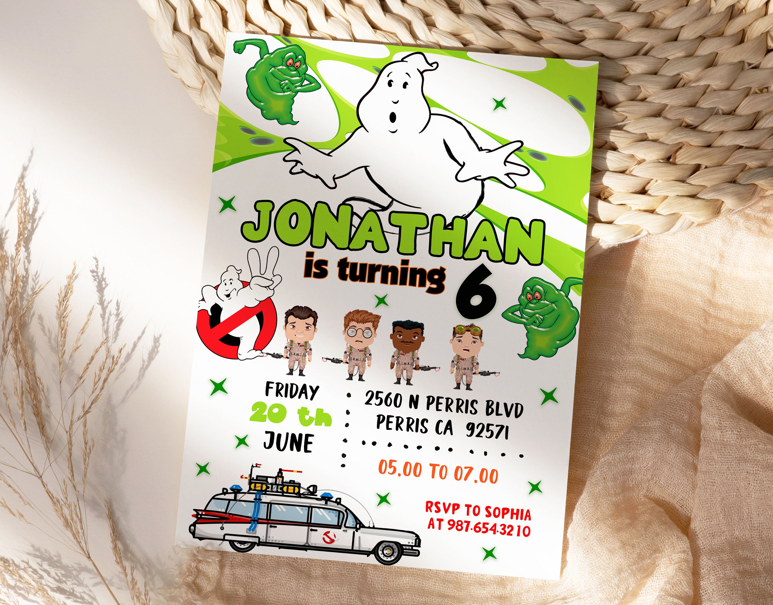 Editable Ghostbusters Birthday Invitation Template, Printable Birthday ...