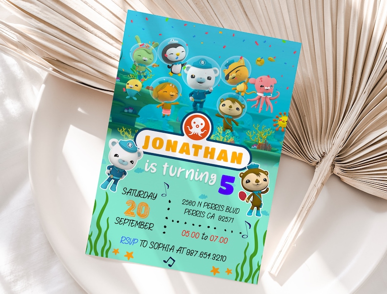 Editable the Octonauts Birthday Invitation Template, Printable Birthday ...