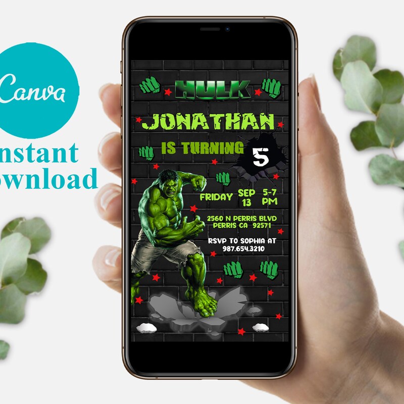 Hulk Invitations - Etsy