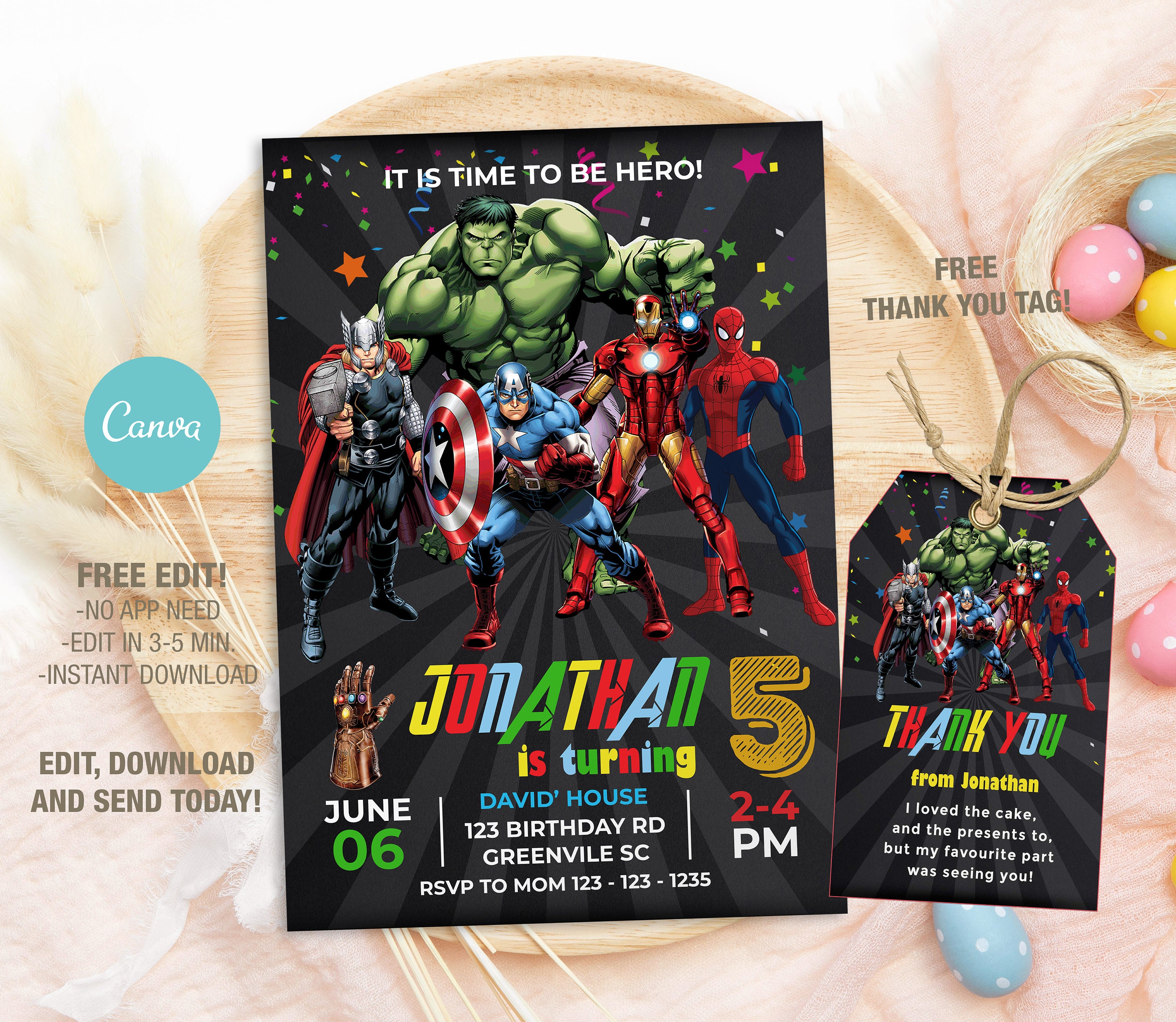 Editable Birthday Invitation Template, Printable Birthday Party ...