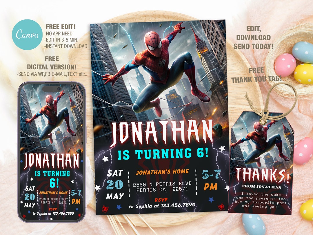 Editable Mobile Birthday Invitation Template, Birthday Party ...