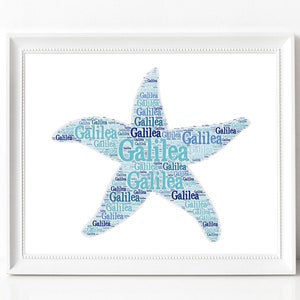 Custom STARFISH Print, Nautical Decor, Ocean Wall Art Kids Room ...