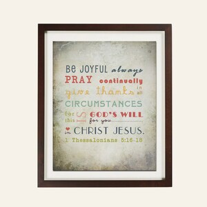 Bible Verse Wall Art - Be Joyful Always Pray Continually Give Thanks in ...